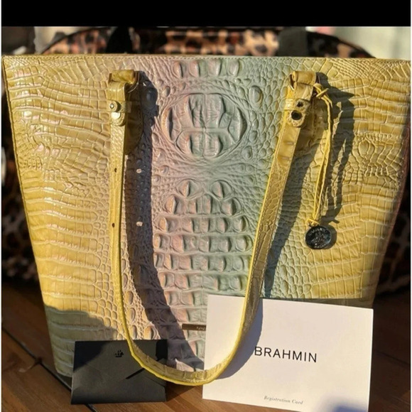 Brahmin | Bags | Brahmin Ellen Melbourne Ombre Daybreak Leather Large ...